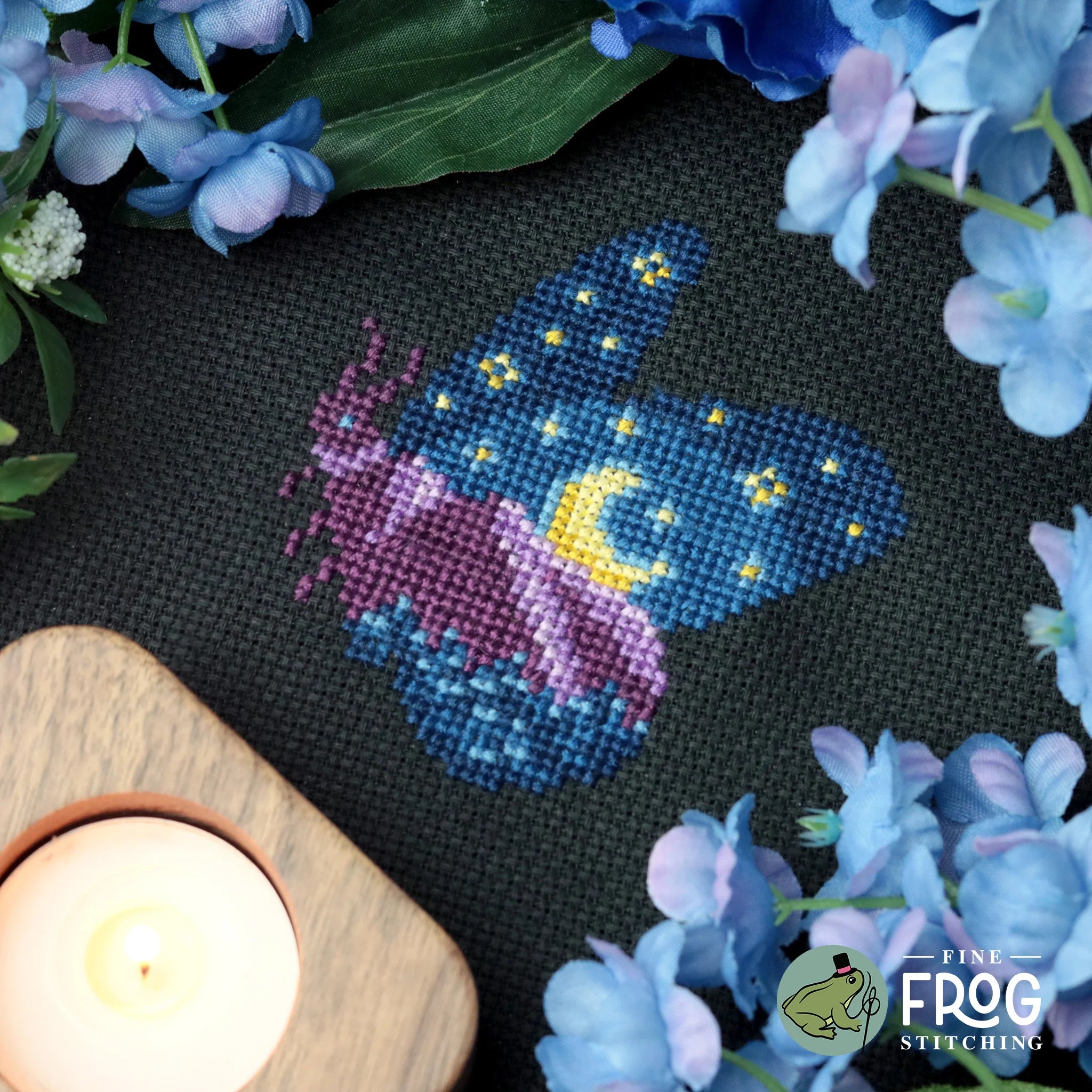 Mountain Moonrise Moth - Fine Frog Stitching - Cross Stitch Pattern