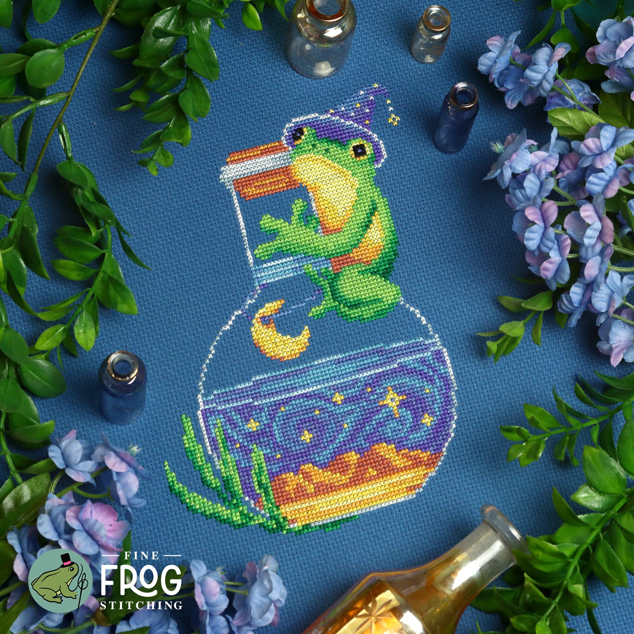 Amphibian Alchemist - Fine Frog Stitching – The Starlight Stitchery