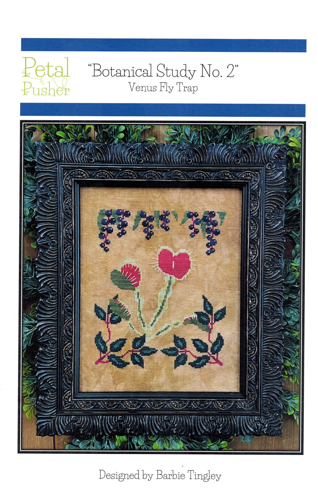 Botanical Study No. 2 Venus Fly Trap - Petal Pusher - Cross Stitch Pat