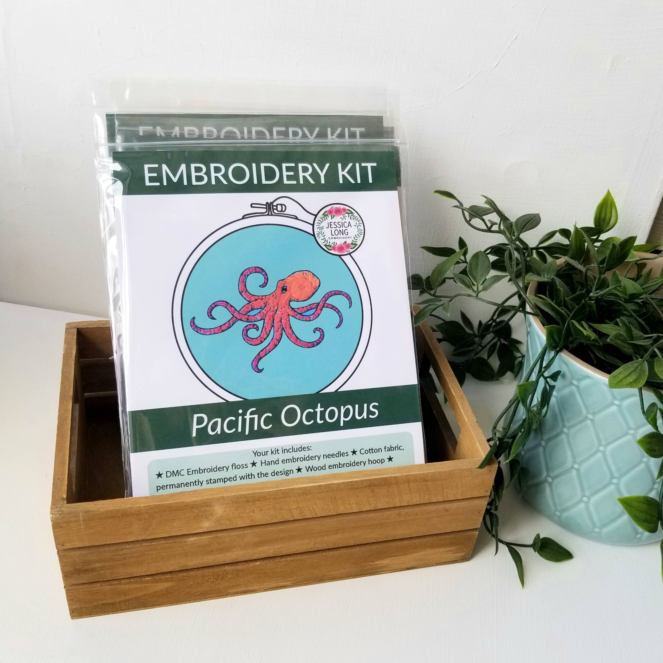 Pacific Octopus Embroidery Kit - Jessica Long Embroidery – The ...