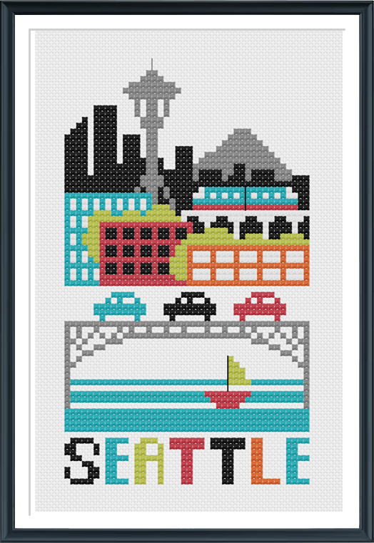 Seattle - Tiny Modernist - Cross Stitch Pattern – The Starlight Stitchery